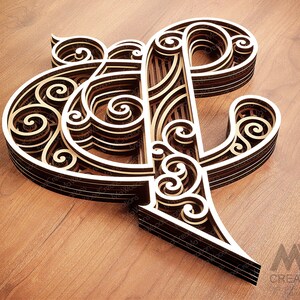 Layered Ampersand Svg Dxf, 3D Letters SVG, Multi Layer Ampersand Svg ...