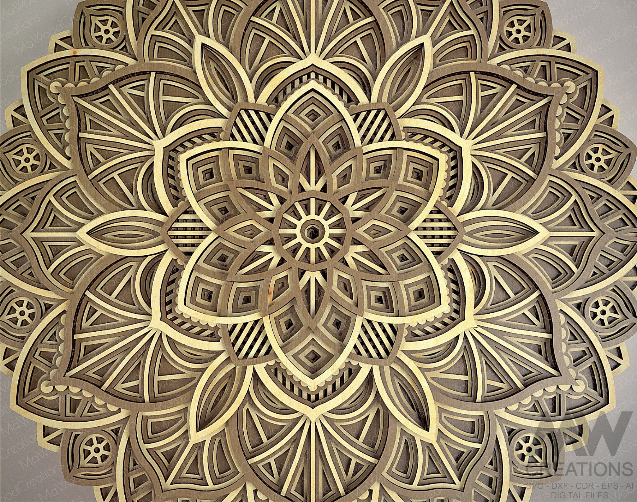 Laser Cut Multilayer Mandala SVG Dxf 3d Layer Mandala - Etsy