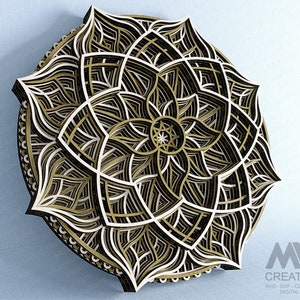 Layered Mandala SVG Dxf, 3D SVG Mandala, Laser Cut Mandala Layered ...