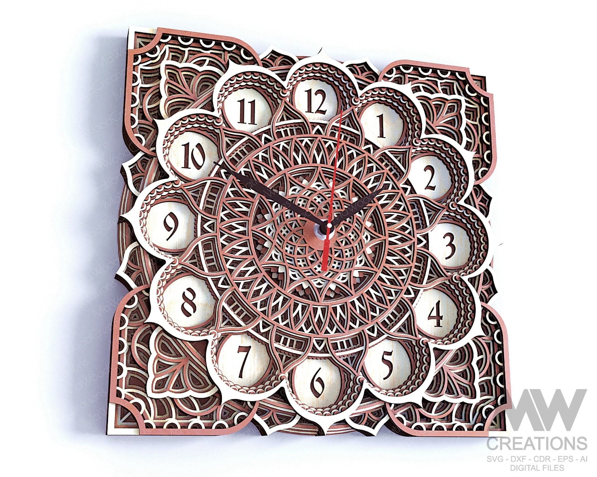 9 Layer Clock Svg 3d Layer Svg Clock Laser Cut Multi-layer - Etsy UK