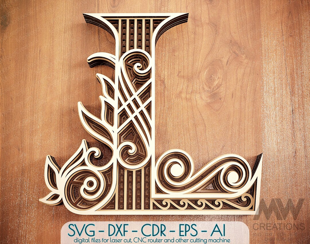 Layered Letter L, Layered Letters SVG, Multi Layer Letters, Letters SVG ...