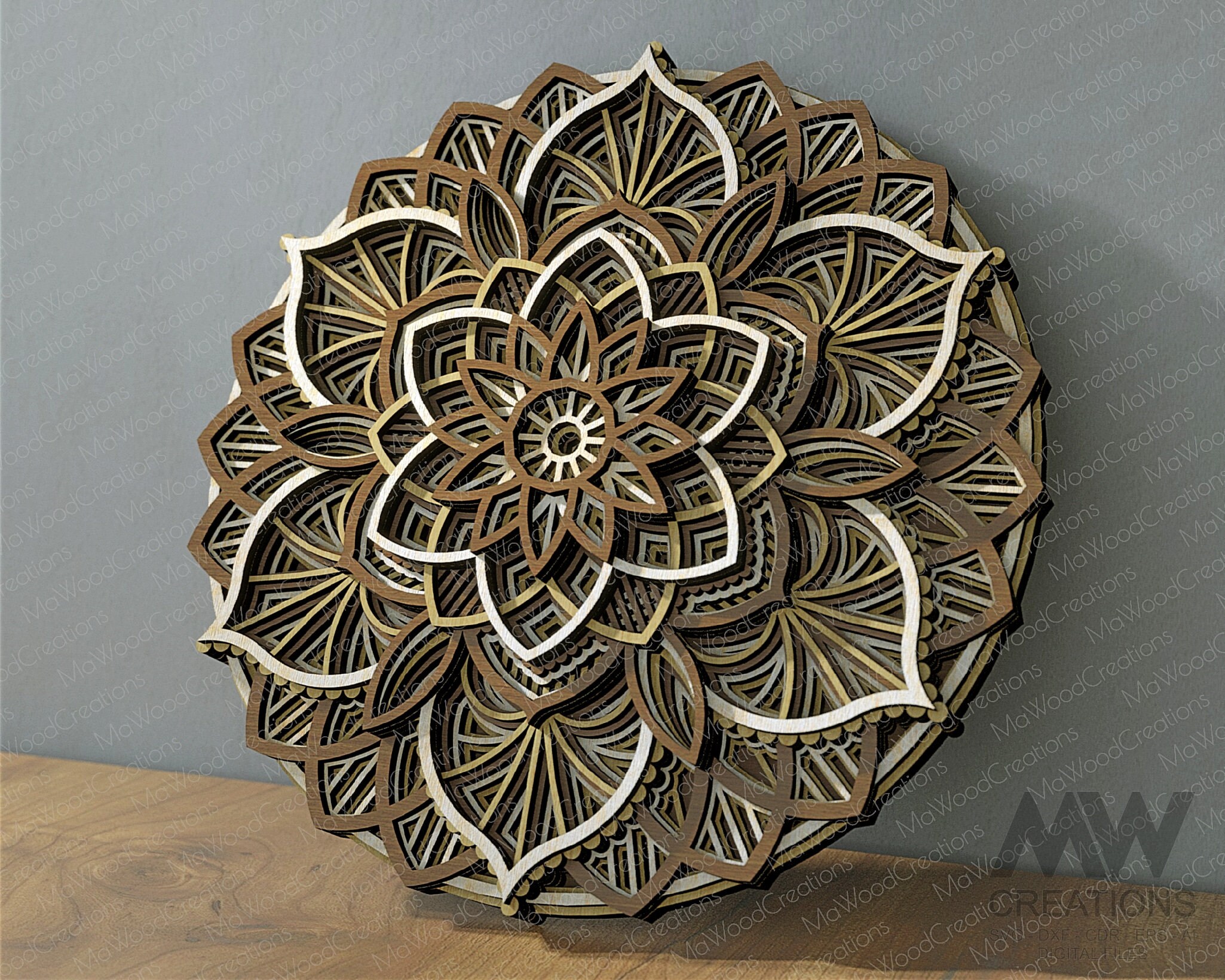 Laser Cut Multi Layer Mandala Dxf Svg 3d Layer Mandala SVG - Etsy