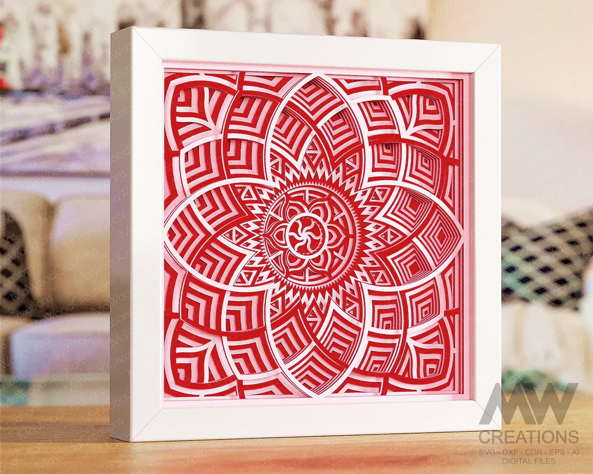 3D Layer Mandala SVG Flower Mandala Paper Cutting Template - Etsy
