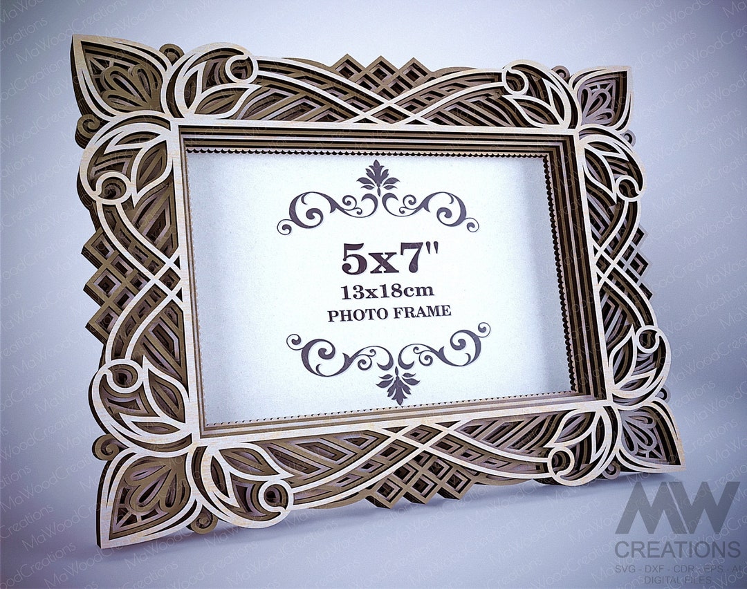 Multilayer Frame Svg, 5x7 Picture Frame Svg, Laser Cut Frame SVG DXF ...