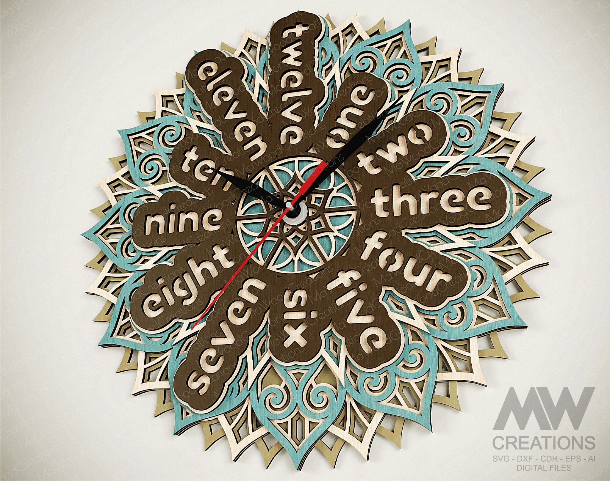 Laser Cut Clock SVG Dxf Layered Mandala Clock Svg 3d Svg - Etsy Australia