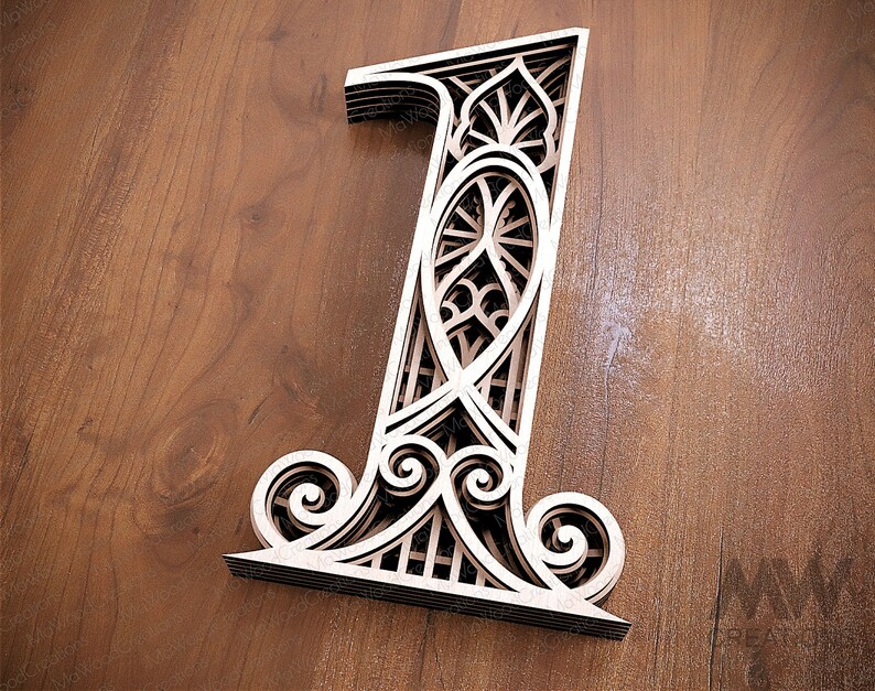 Layered Number 1 Layered Numbers SVG Multilayer Number 1 - Etsy