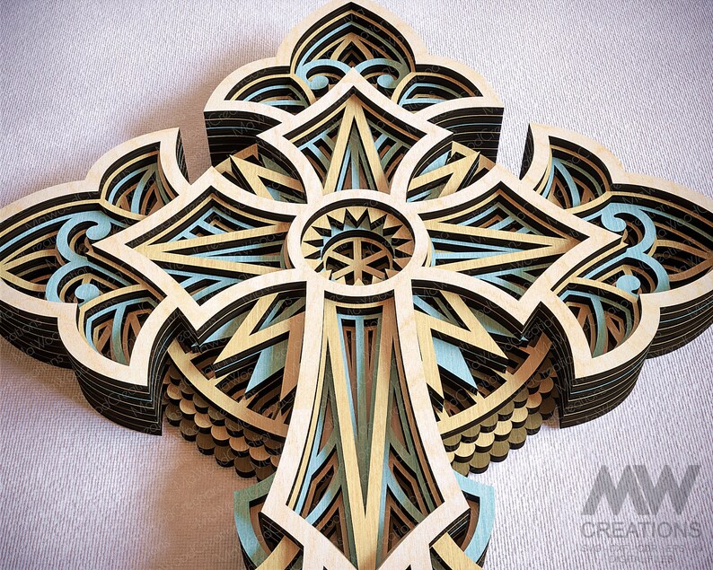 Multi-layer Cross Svg Dxf Christian Cross Svg Dxf Catholic - Etsy