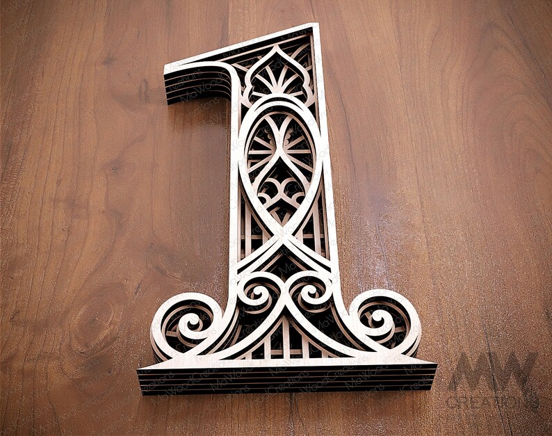 Layered Number 1 Layered Numbers SVG Multilayer Number 1 - Etsy