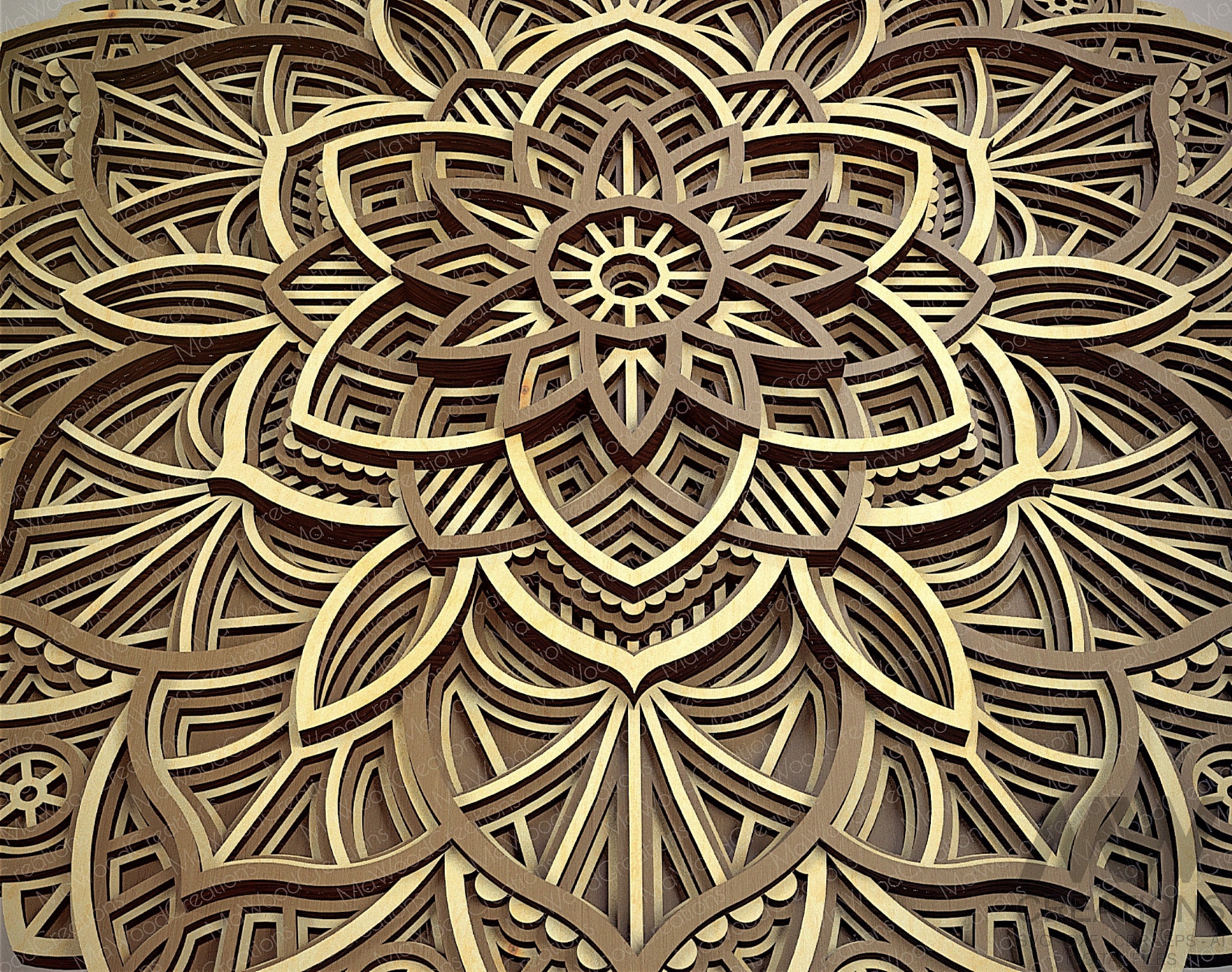 Laser Cut Multilayer Mandala SVG Dxf 3d Layer Mandala - Etsy