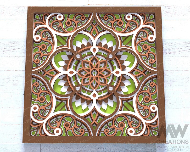 6 Layer Mandala Svg Dxf Paper Cut File, Layered Mandala SVG, 3d Svg ...
