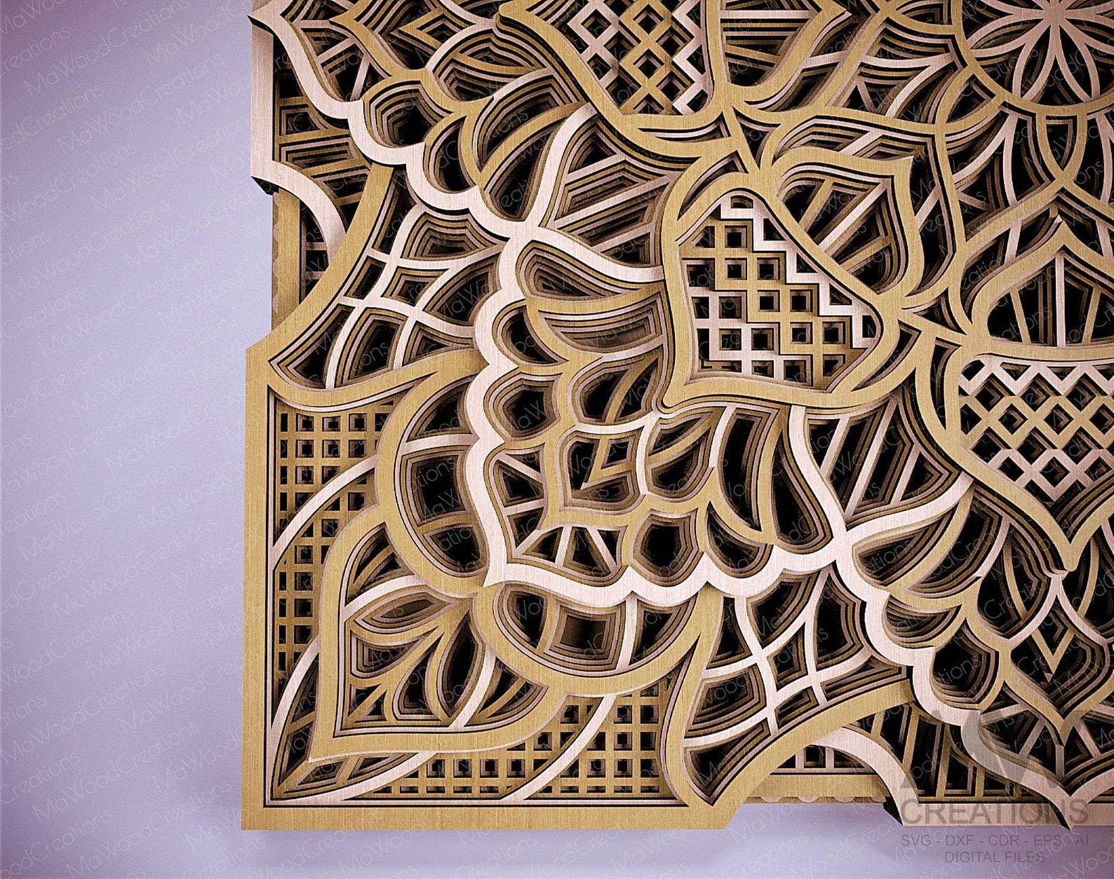 3D Mandala SVG Multi Layer Mandala SVG Dxf Cricut Flower - Etsy