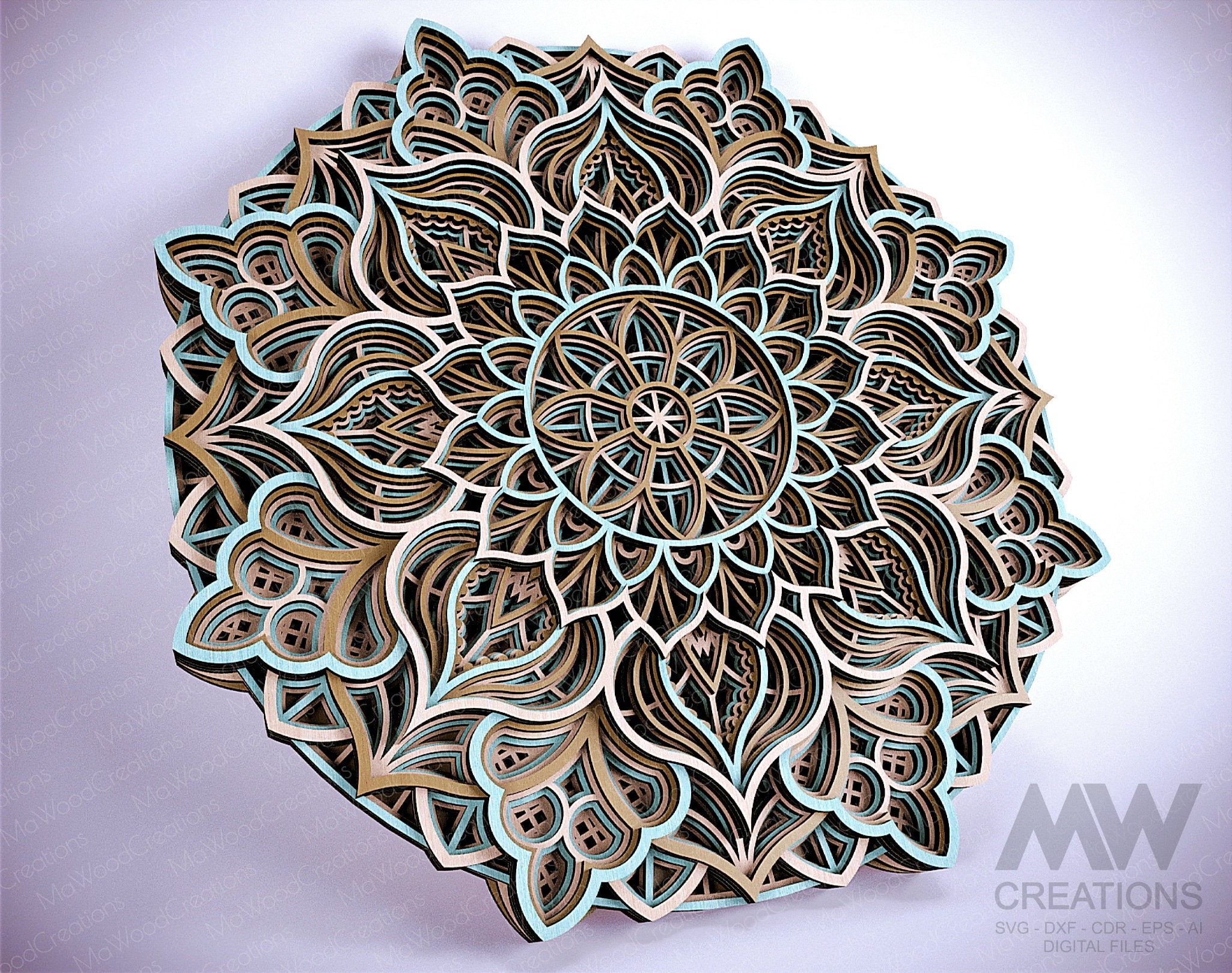Laser Cut Mandala SVG Dxf Mandala SVG Cutting File - Etsy