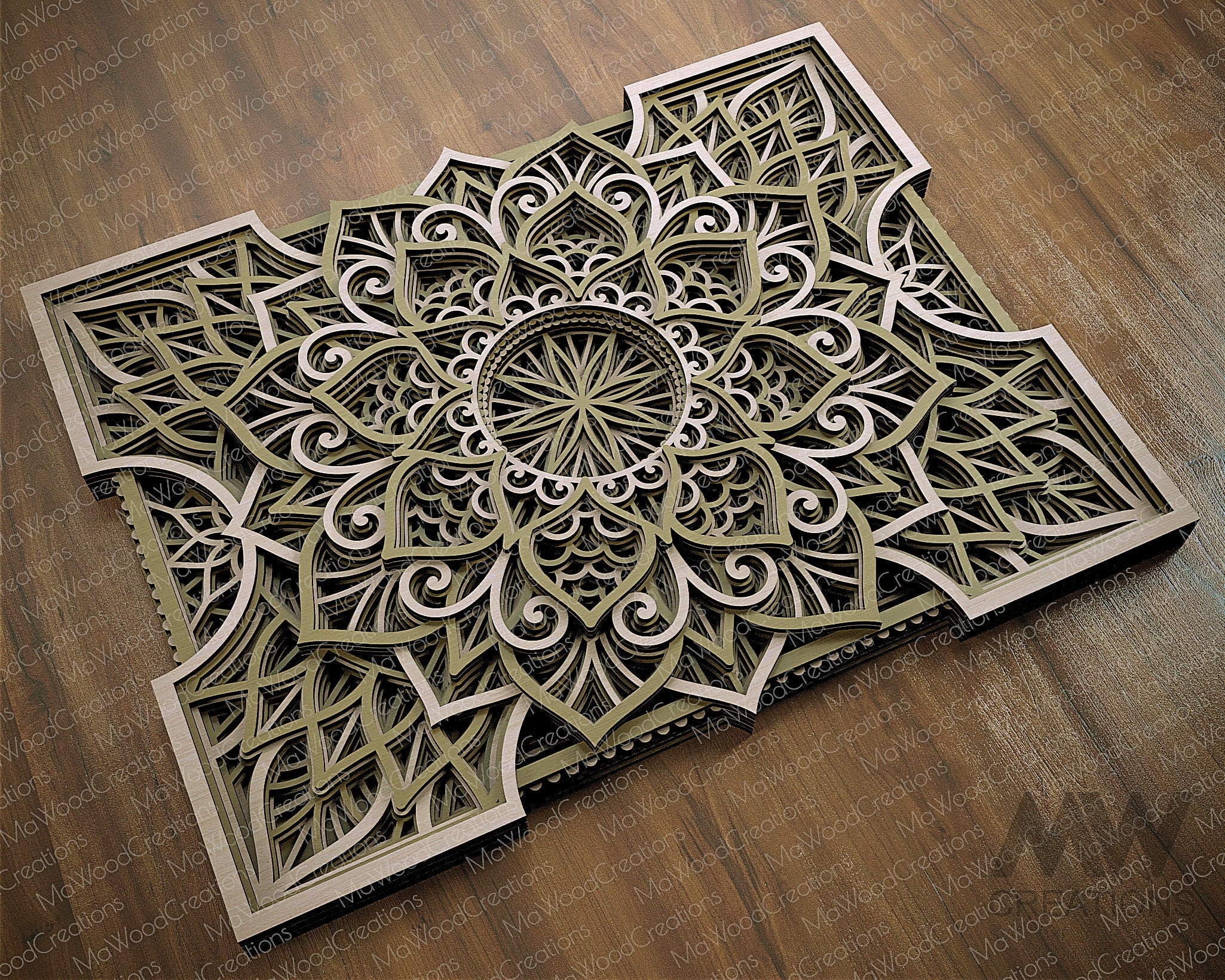 Mandala DXF Laser Cut Pattern Rectangular Mandala SVG Dxf - Etsy UK