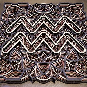 Aquarius Zodiac Sign, Multilayer Water Bearer Mandala, Laser Cut Zodiac ...
