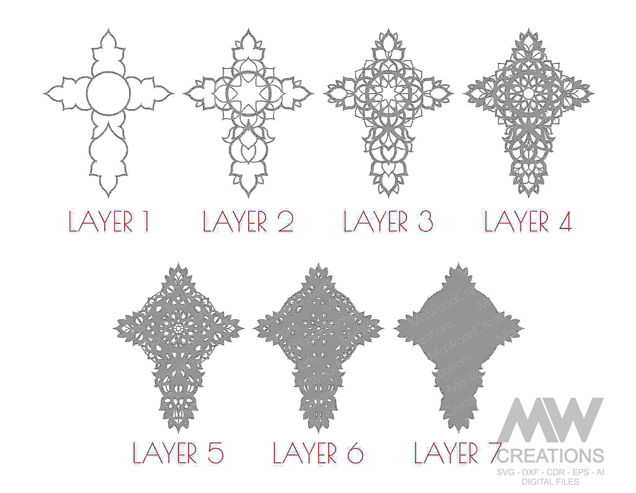 Laser Cut Cross Christian Cross SVG for Cricut 3d Layered - Etsy UK