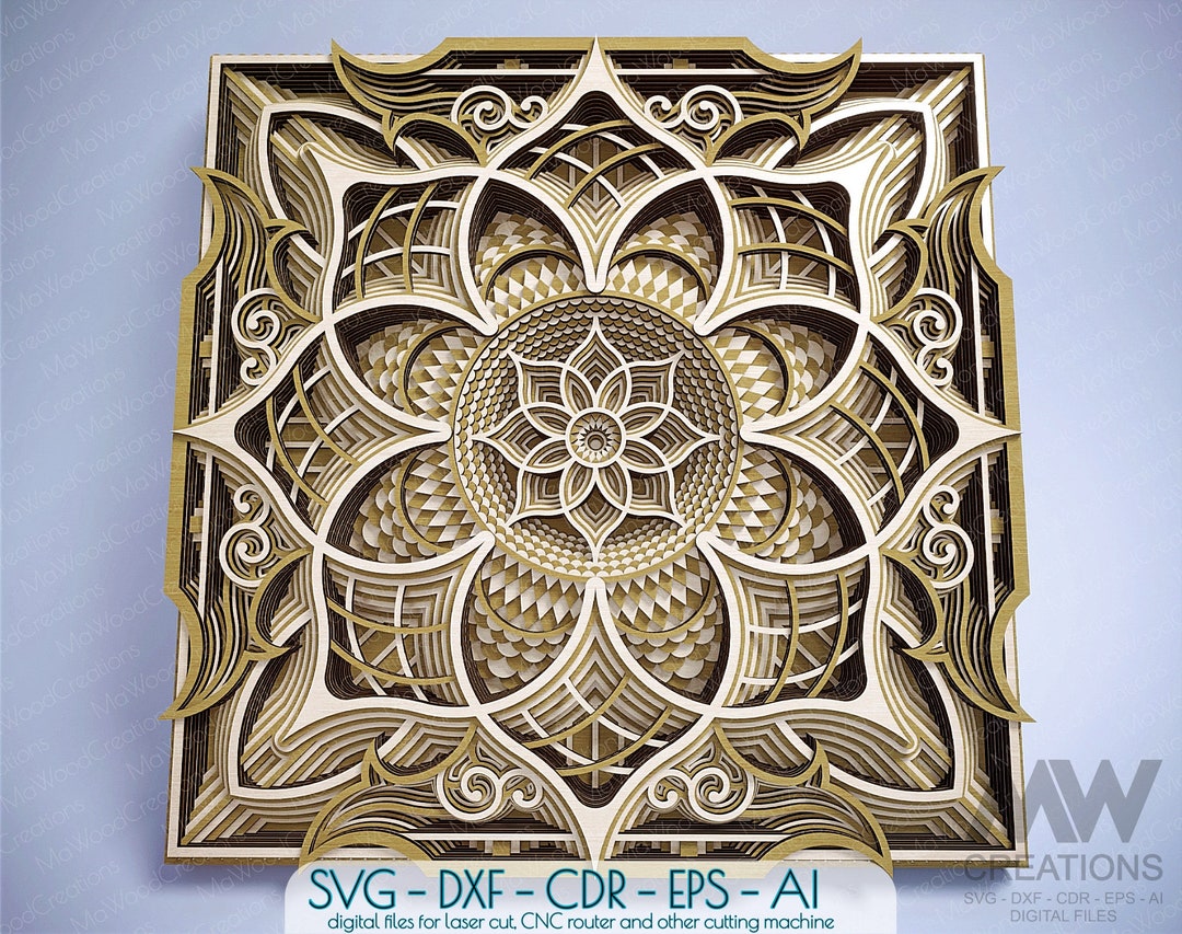 Multi-layer Mandala Svg Dxf, Laser Cut Mandala, Mandala SVG for Cricut ...