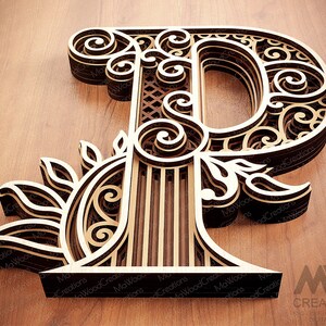 Layered Letter P, Layered Letters SVG, Multi Layer Letters, Letters SVG ...