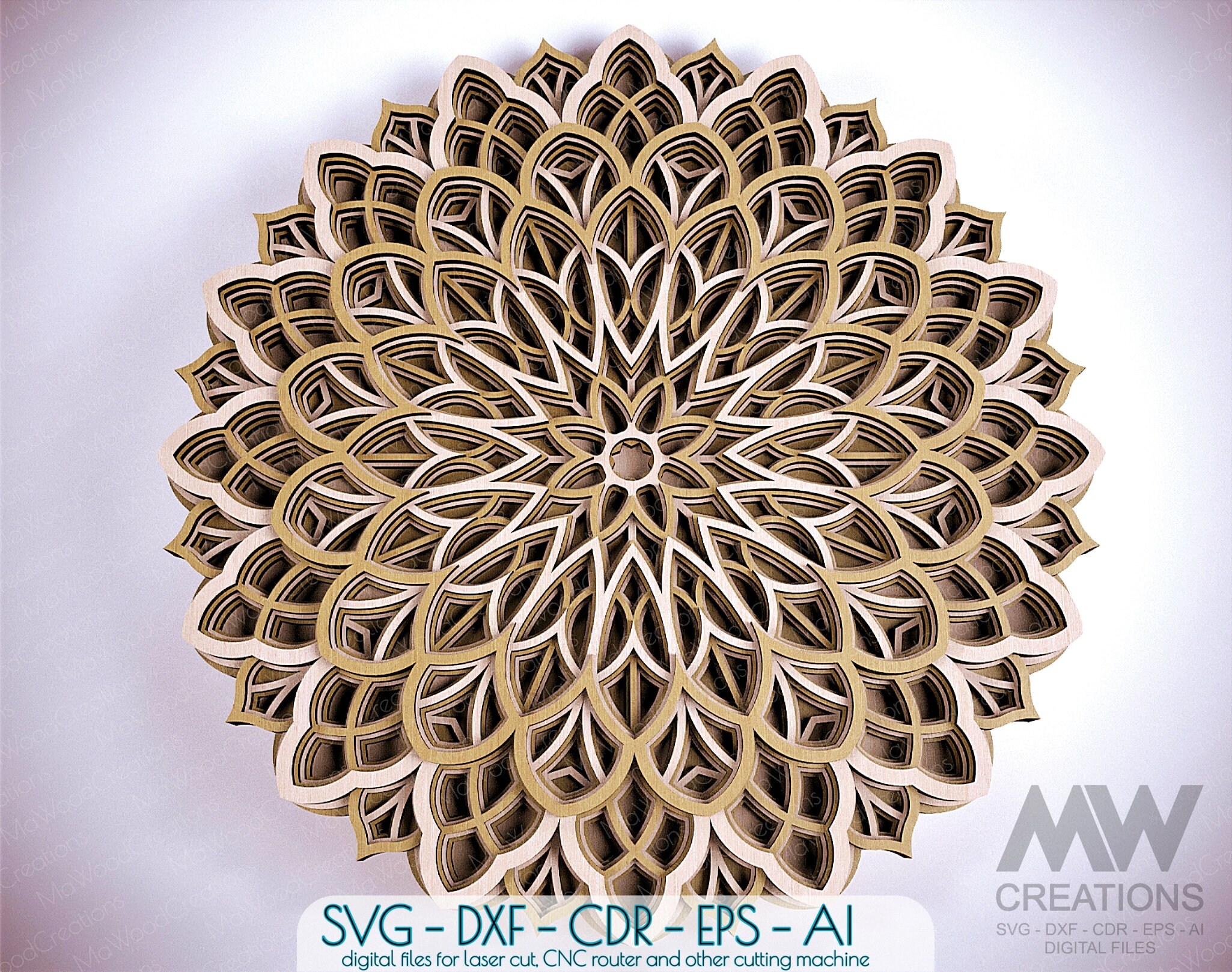 Laser Cut Multi-layer Mandala Svg Dxf Sacred Geometry - Etsy