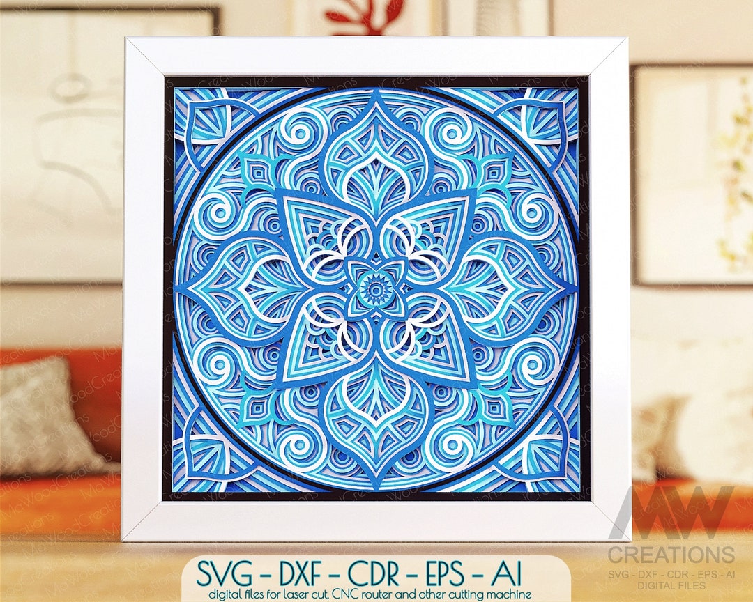 Layered Mandala Svg, Shadowbox Svg Mandala, Multi Layer Shadow Box Svg ...