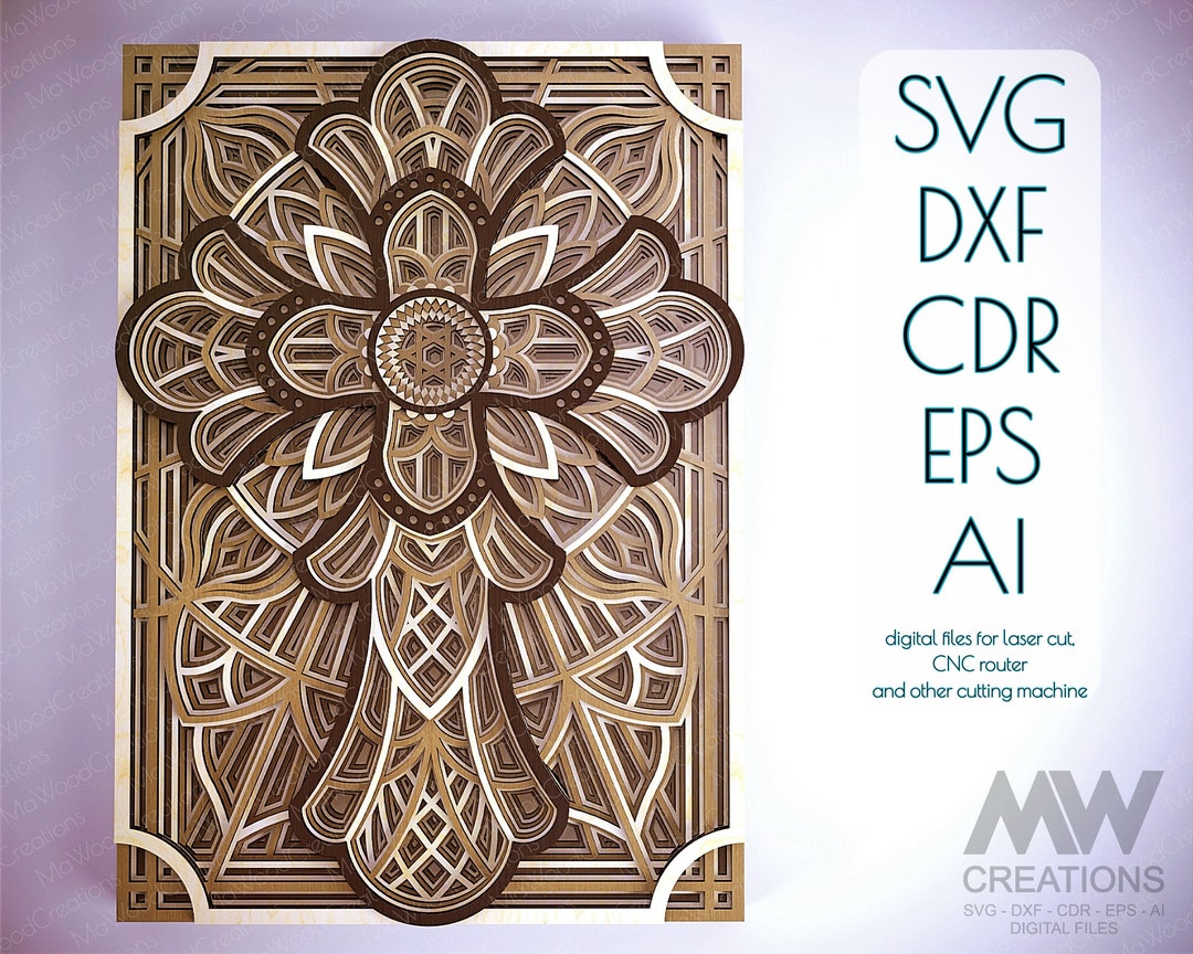 8 Layer Cross Svg, Multilayer Cross Laser Cut File, 3d Layer Wood Cross ...