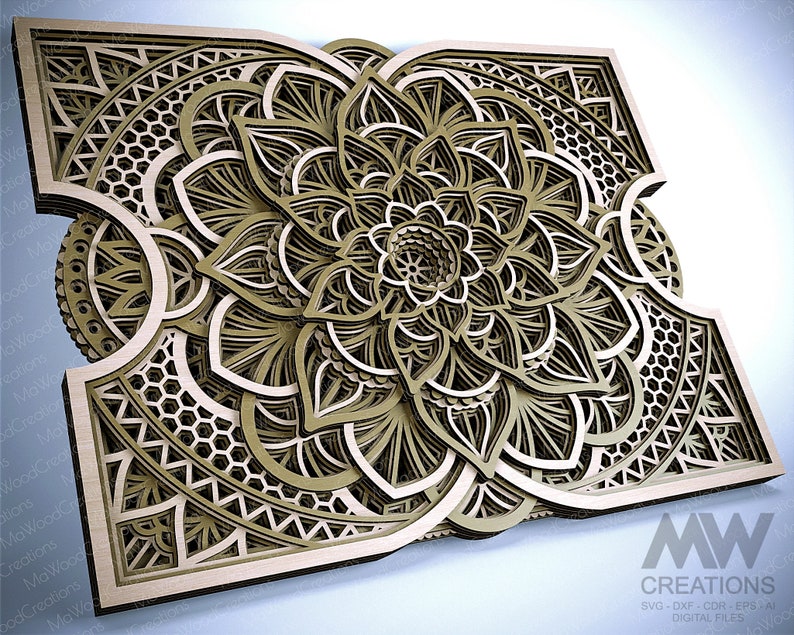 3d SVG Mandala Laser Cut Mandala SVG Dxf Rectangular Mandala - Etsy