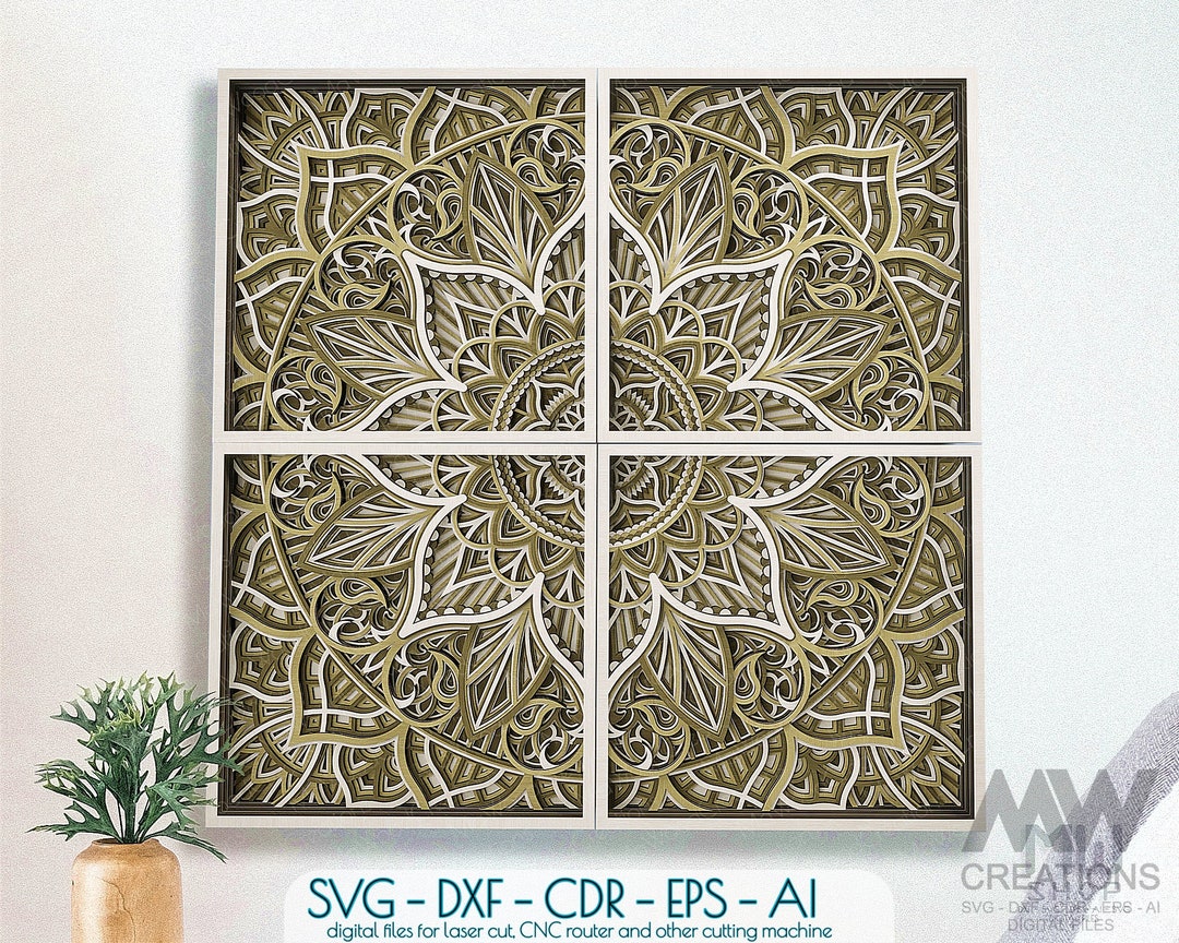 Laser Cut Mandala SVG DXF, 3D Layer Mandala SVG, Modular Mandala ...