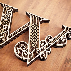 Layered Letter W, Layered Letters SVG, Multi Layer Letters, Letters SVG ...