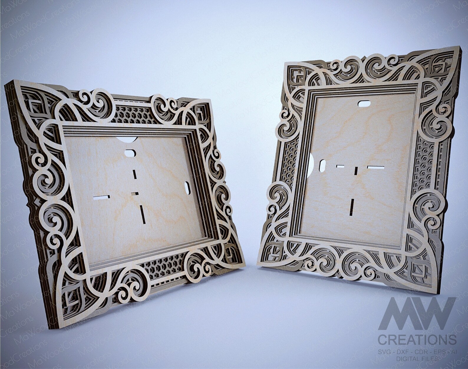 Laser Cut Frame SVG DXF, Multilayer Frame Svg, 5x7 Picture Frame Svg ...