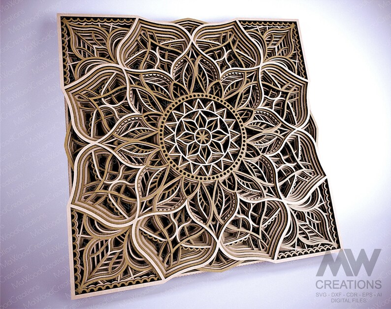 8 Layer Mandala SVG Dxf Laser Cut Flower Mandala SVG - Etsy