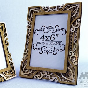 Multilayer Photo Frame, Laser Cut Photo Frame DXF, 4x6 Picture Frame ...