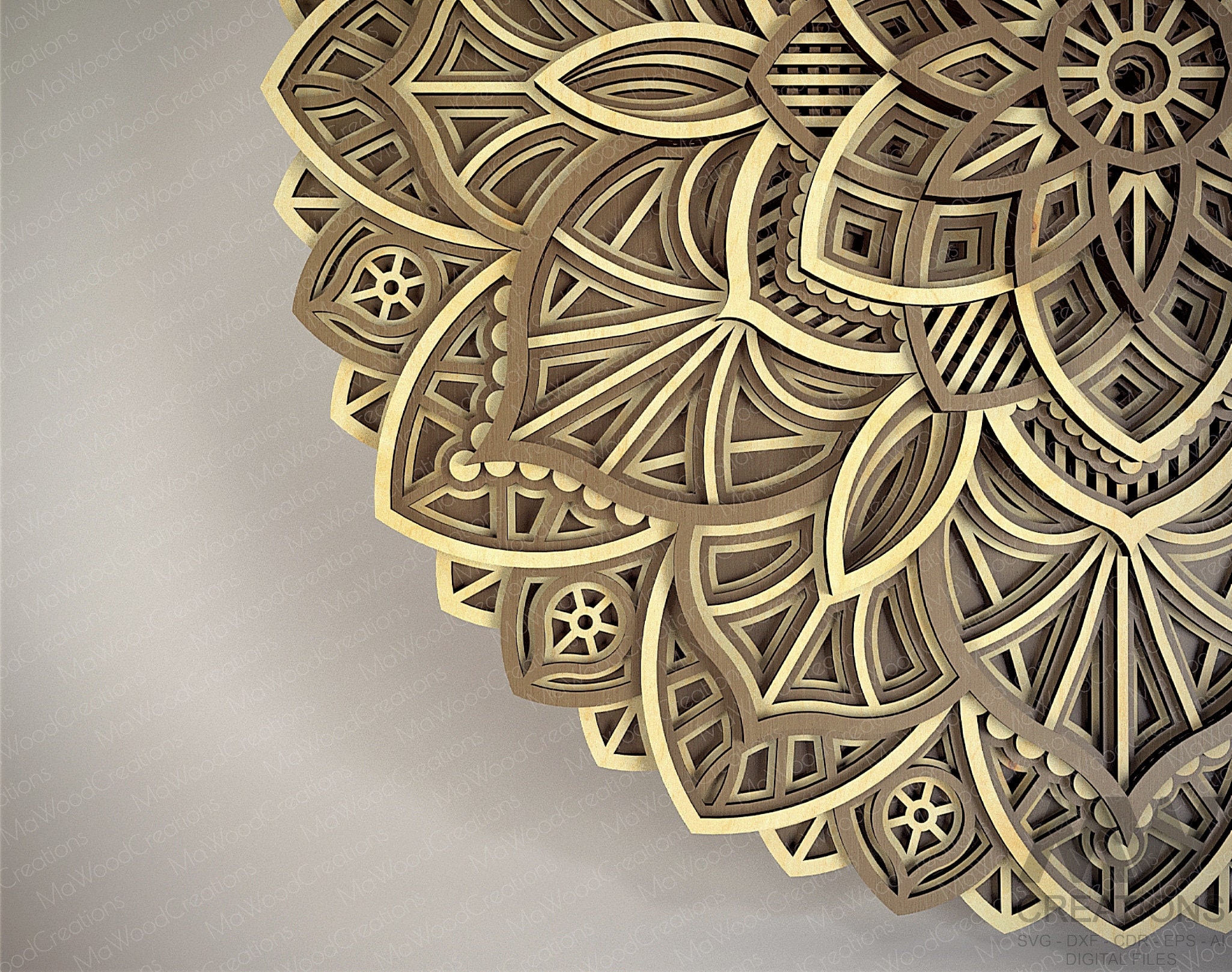 Laser Cut Multilayer Mandala SVG Dxf 3d Layer Mandala - Etsy
