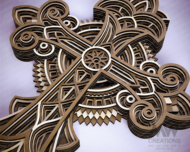 Laser Cut Layer Cross Svg Dxf Christian Cross SVG Multi - Etsy
