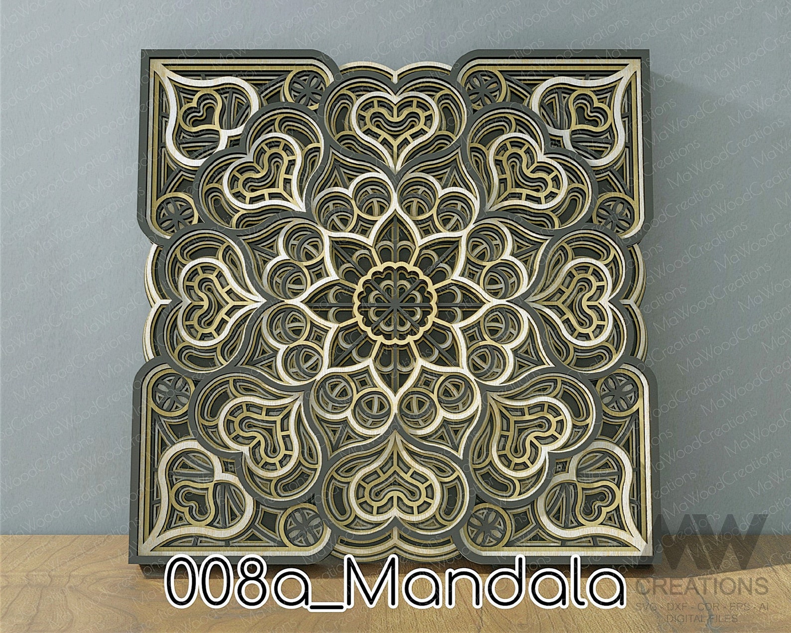 10x10 Mandala Bundle Vol.2, 3D Layered Mandala SVG Bundle, Multi-layer ...