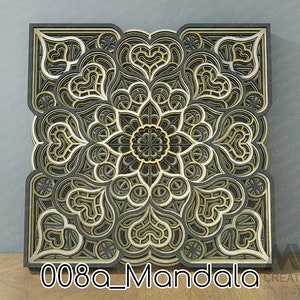 10x10 Mandala Bundle Vol.2, 3D Layered Mandala SVG Bundle, Multi-layer ...