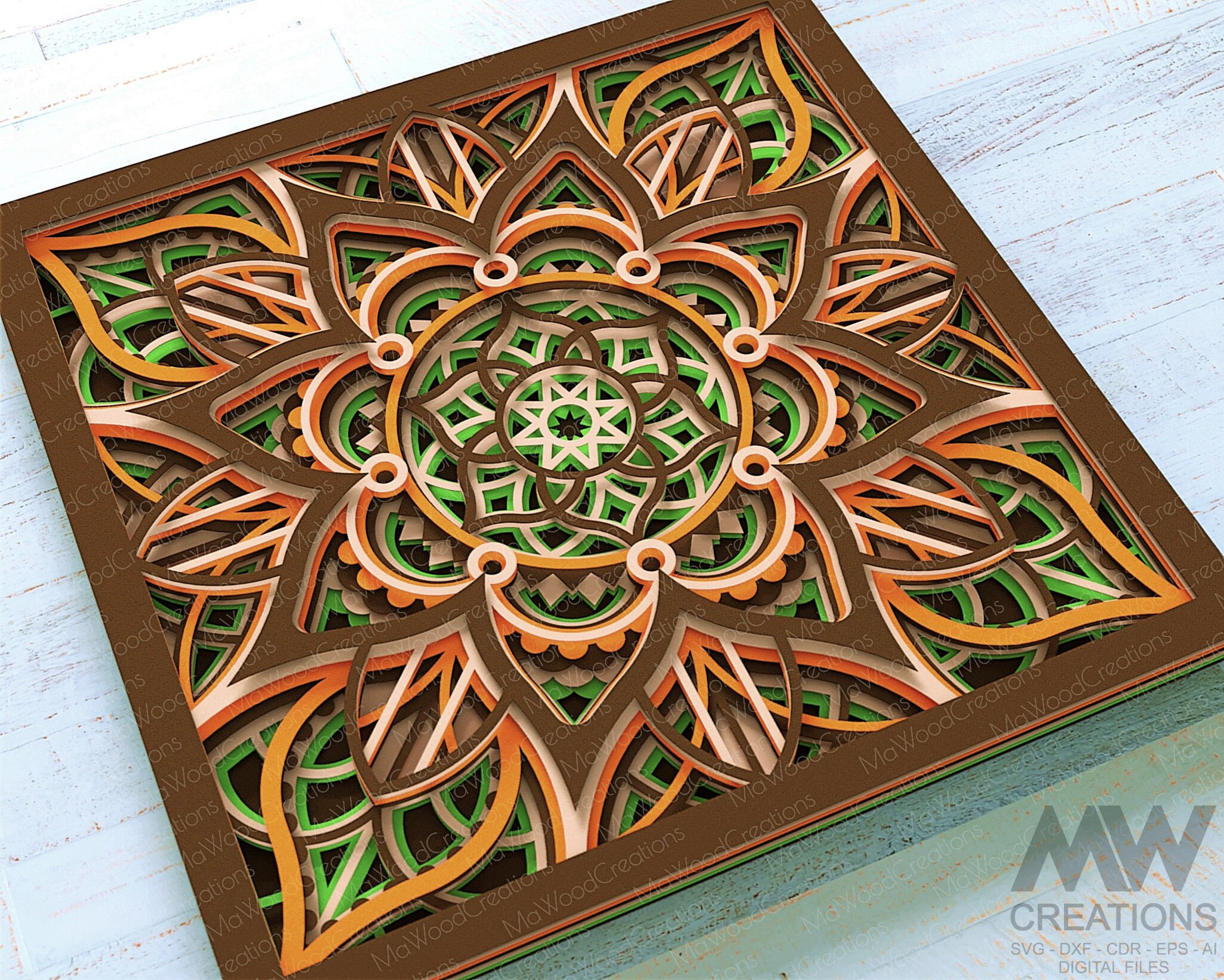 Flower Mandala Svg 3D Layer Mandala SVG Cardstock Mandala - Etsy