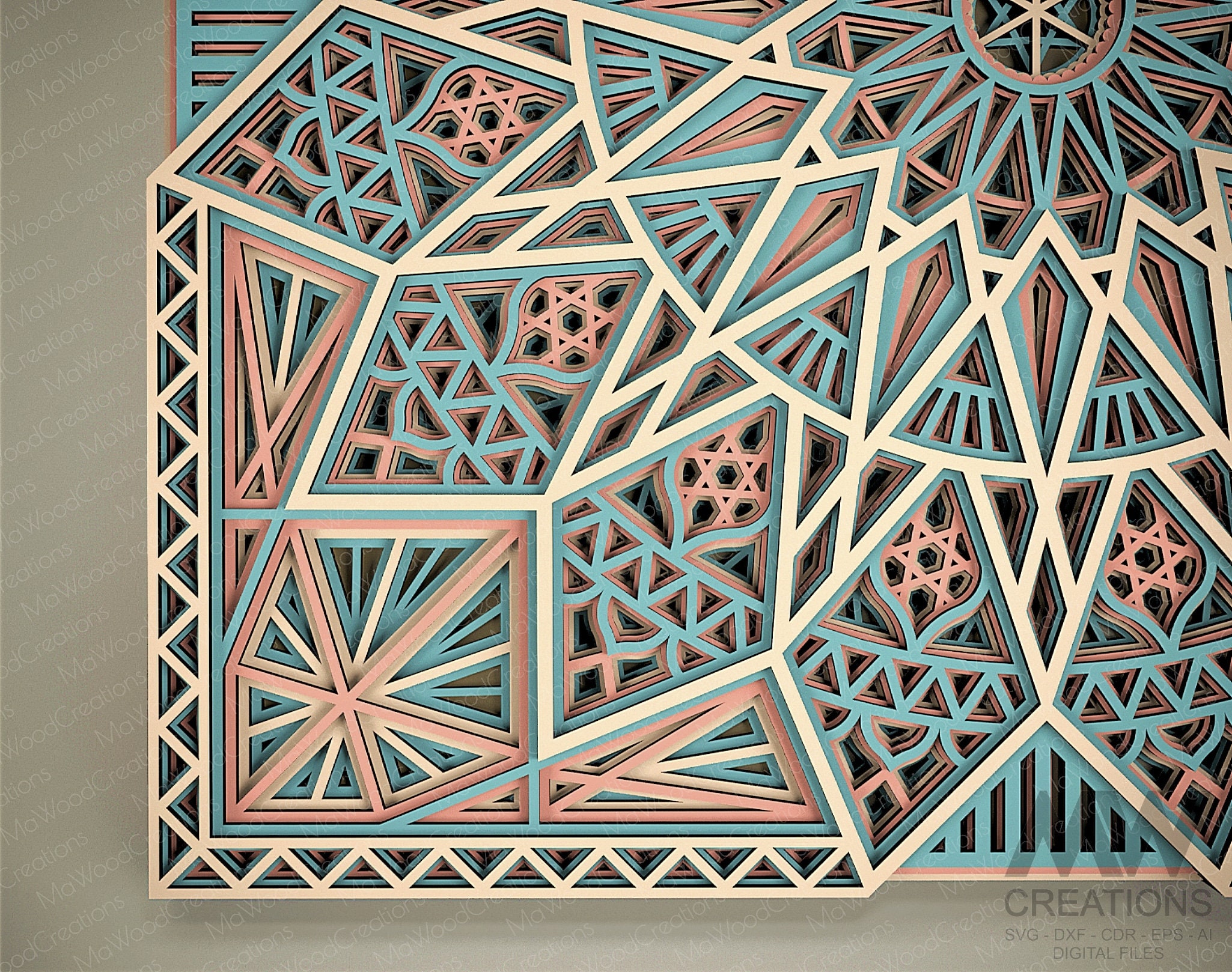 6 Layer Mandala SVG Dxf Laser Cut Flower Mandala SVG - Etsy