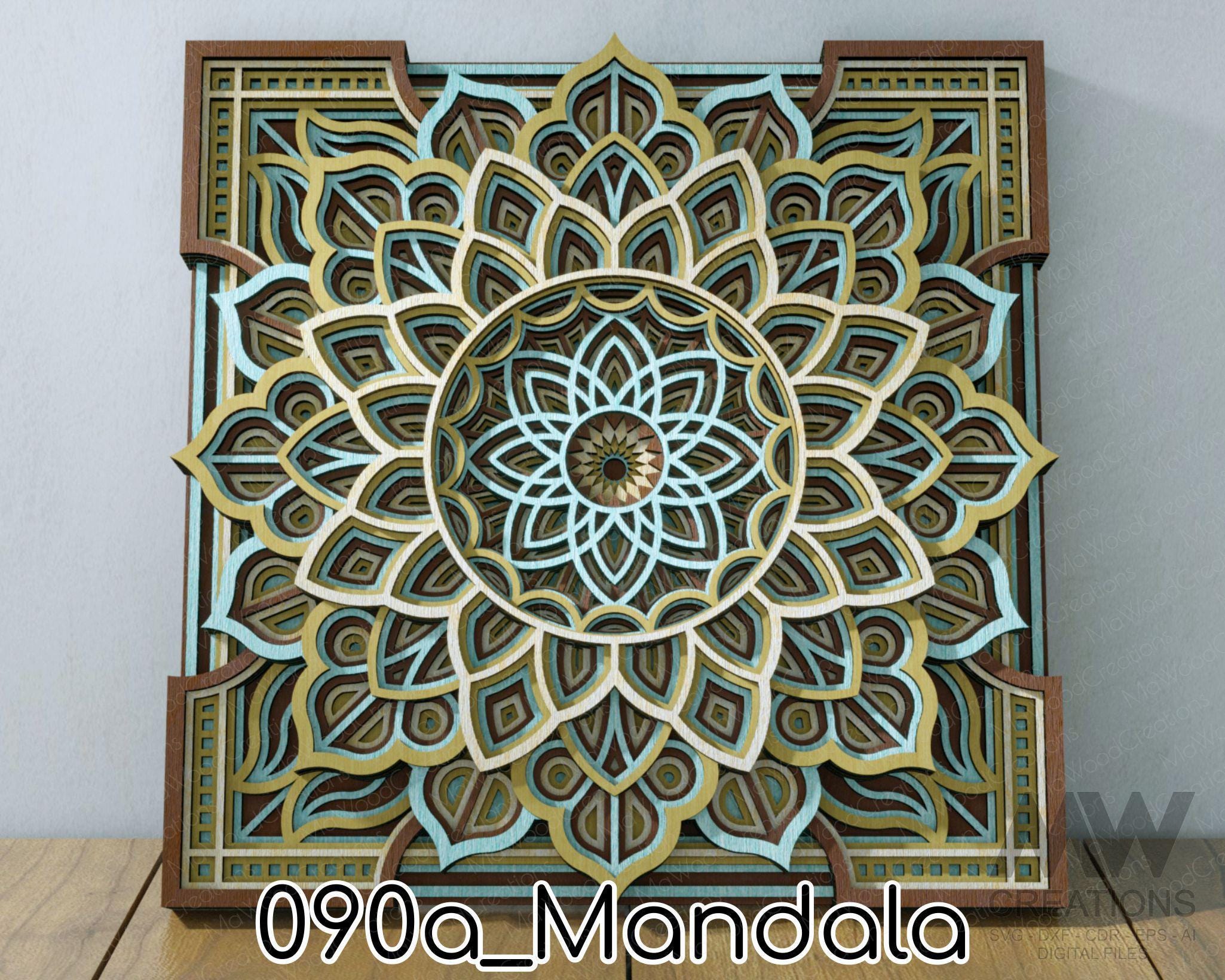 10x10 Mandala Bundle Vol.17, Layered SVG Mandala Bundle, Multi-layer ...