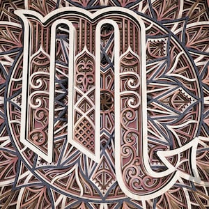 Scorpion Zodiac Sign, Multilayer Scorpio Mandala, Laser Cut Zodiac ...