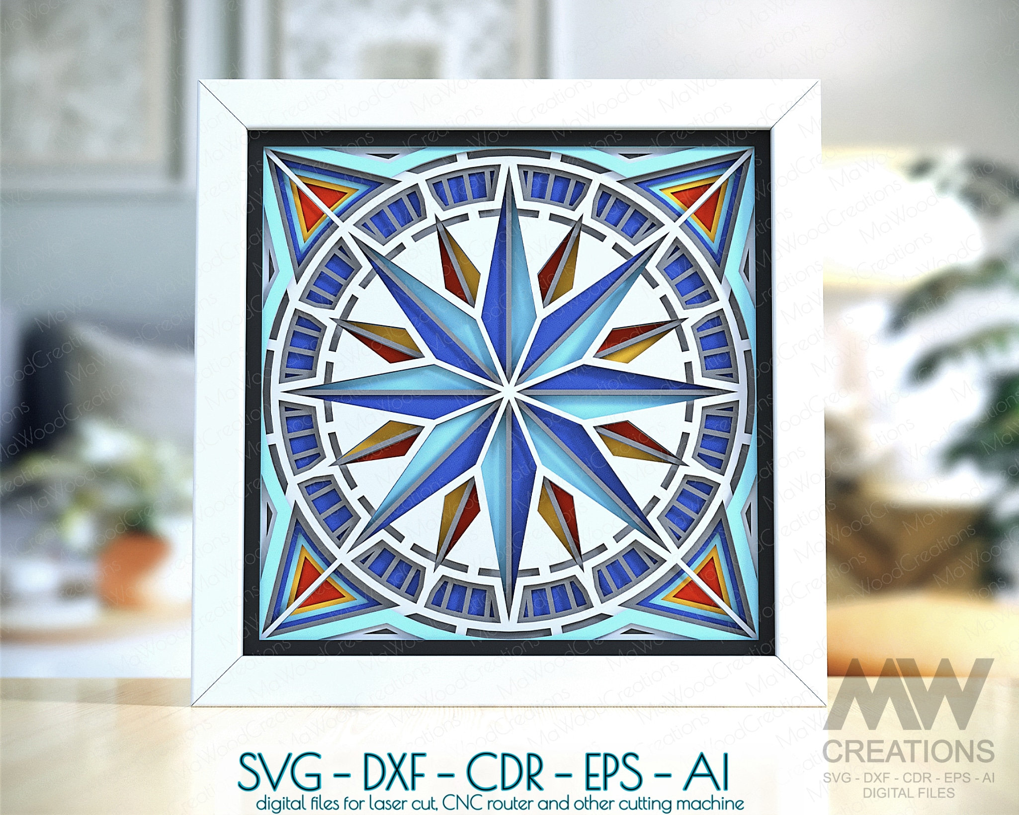 3d Windrose Quilt Block SVG Shadow Box Windrose Svg Cricut - Etsy