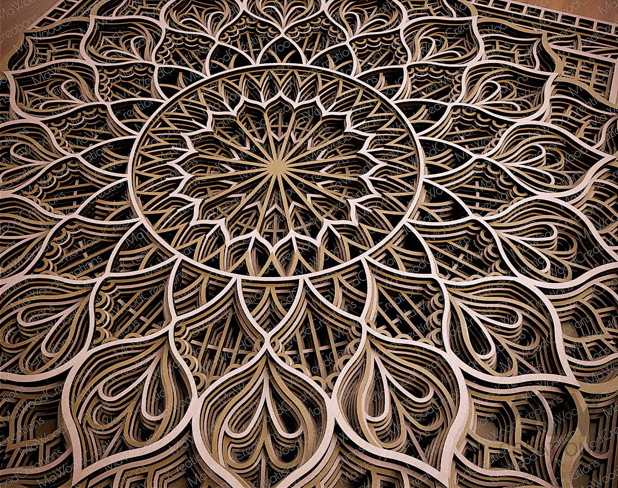 3D Layer Mandala SVG Laser Cut Multi Layer Mandala DXF - Etsy