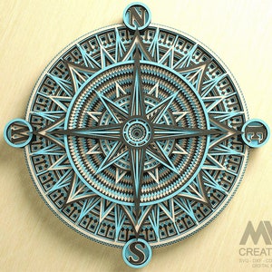Laser Cut Compass 3D Mandala Svg Files Multilayer Panel, Multi-layer ...