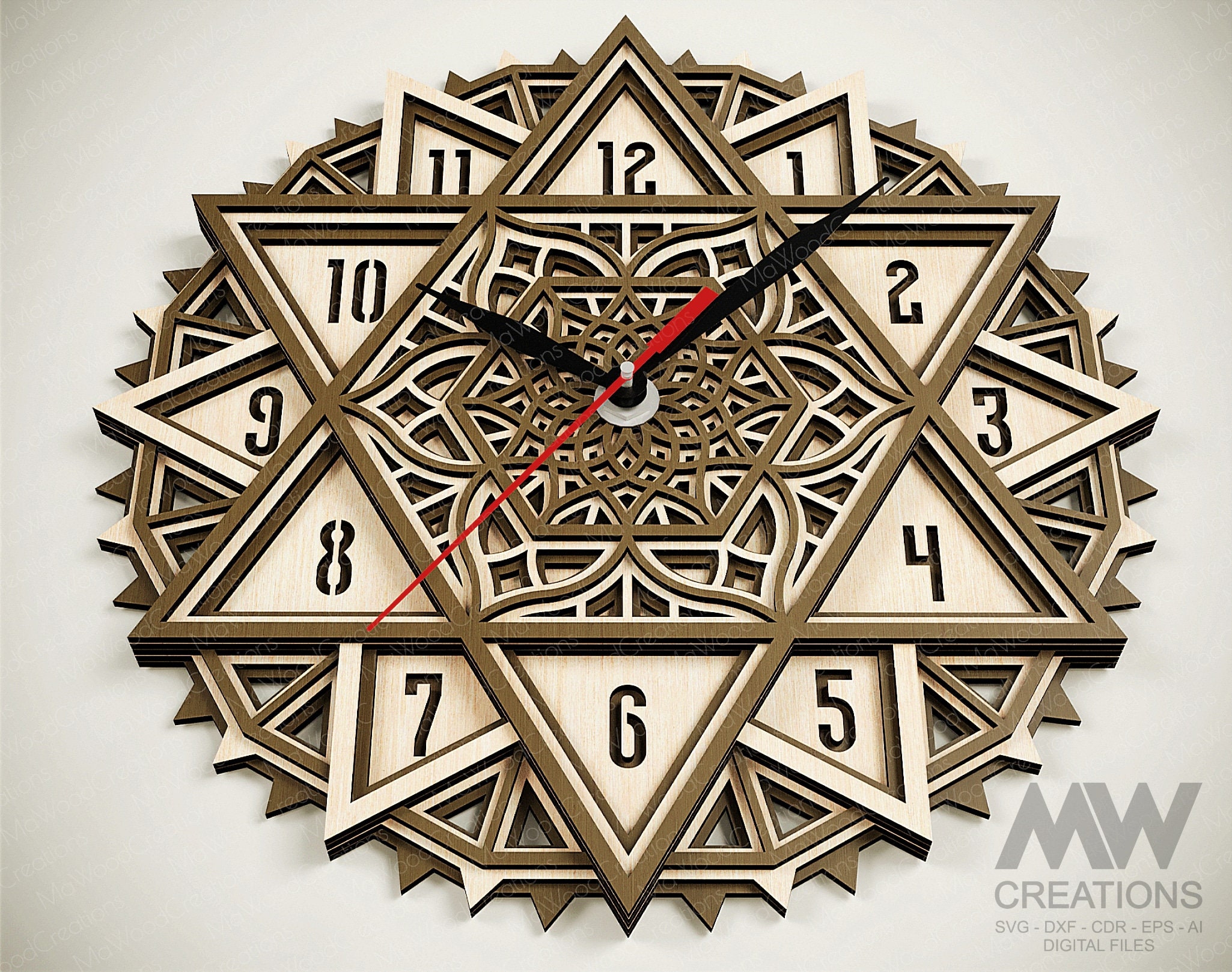 Multi Layer Clock Svg Mandala Clock SVG Dxf Laser Cut Clock - Etsy Canada