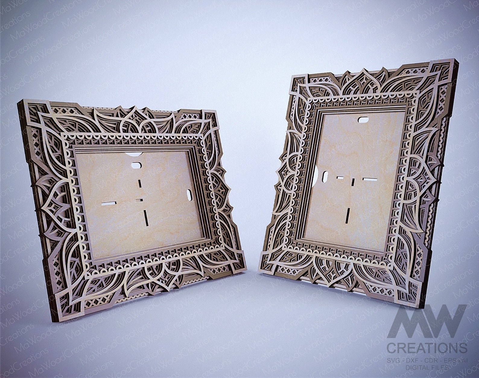 Laser Cut Frame SVG DXF, Multilayer Frame Svg, 5x7 Picture Frame Svg ...