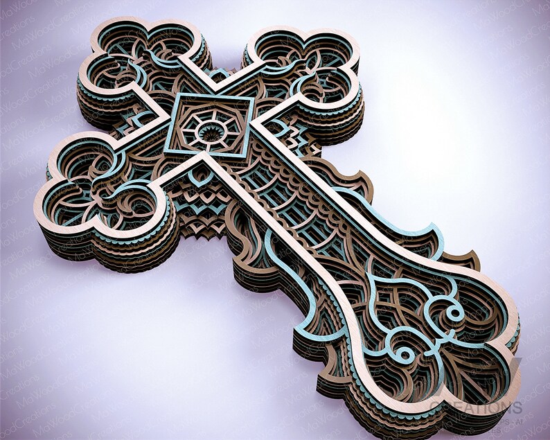 Laser Cut Multilayer Cross SVG 3d SVG Layered Cross 3d Layer - Etsy