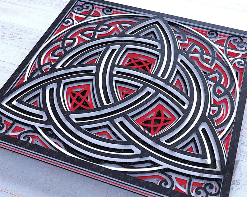 Celtic Trinity Knot Mandala SVG, Multilayer Triquetra Svg, 3d Celtic ...