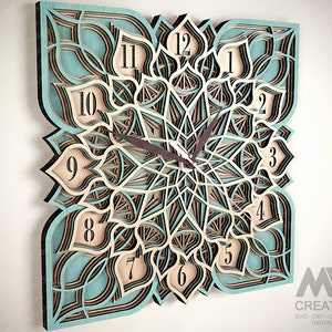 Laser Cut Clock SVG Dxf, Layered Mandala Clock Svg, 3d Svg Clock Files ...