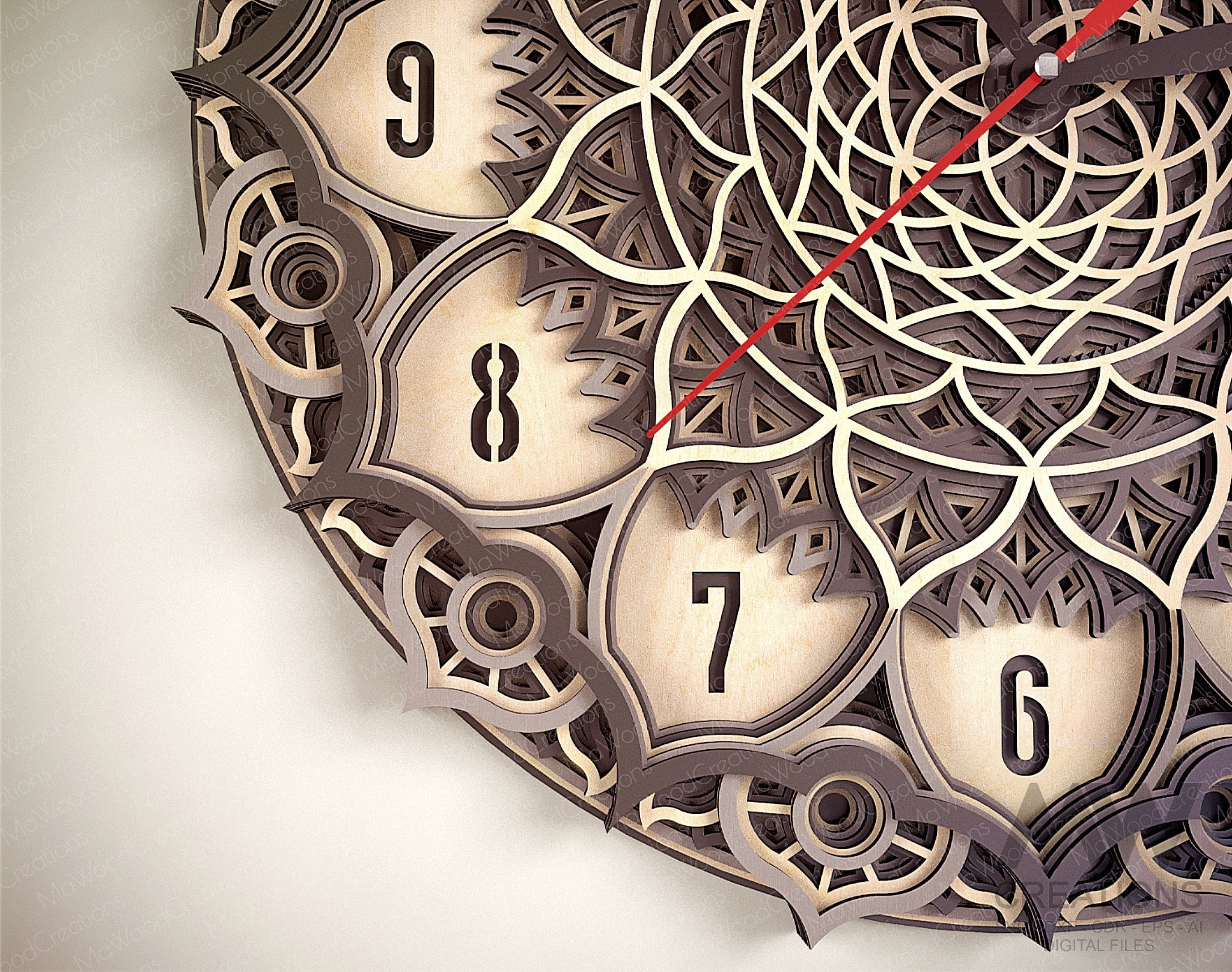 7 Layer Mandala Clock Svg 3d Layer Svg Clock Multi Layer - Etsy Canada