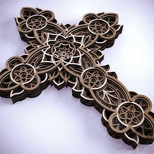 Multi Layer Cross Laser Cut File, 3d SVG Layered Cross, 3d Layer Wood ...