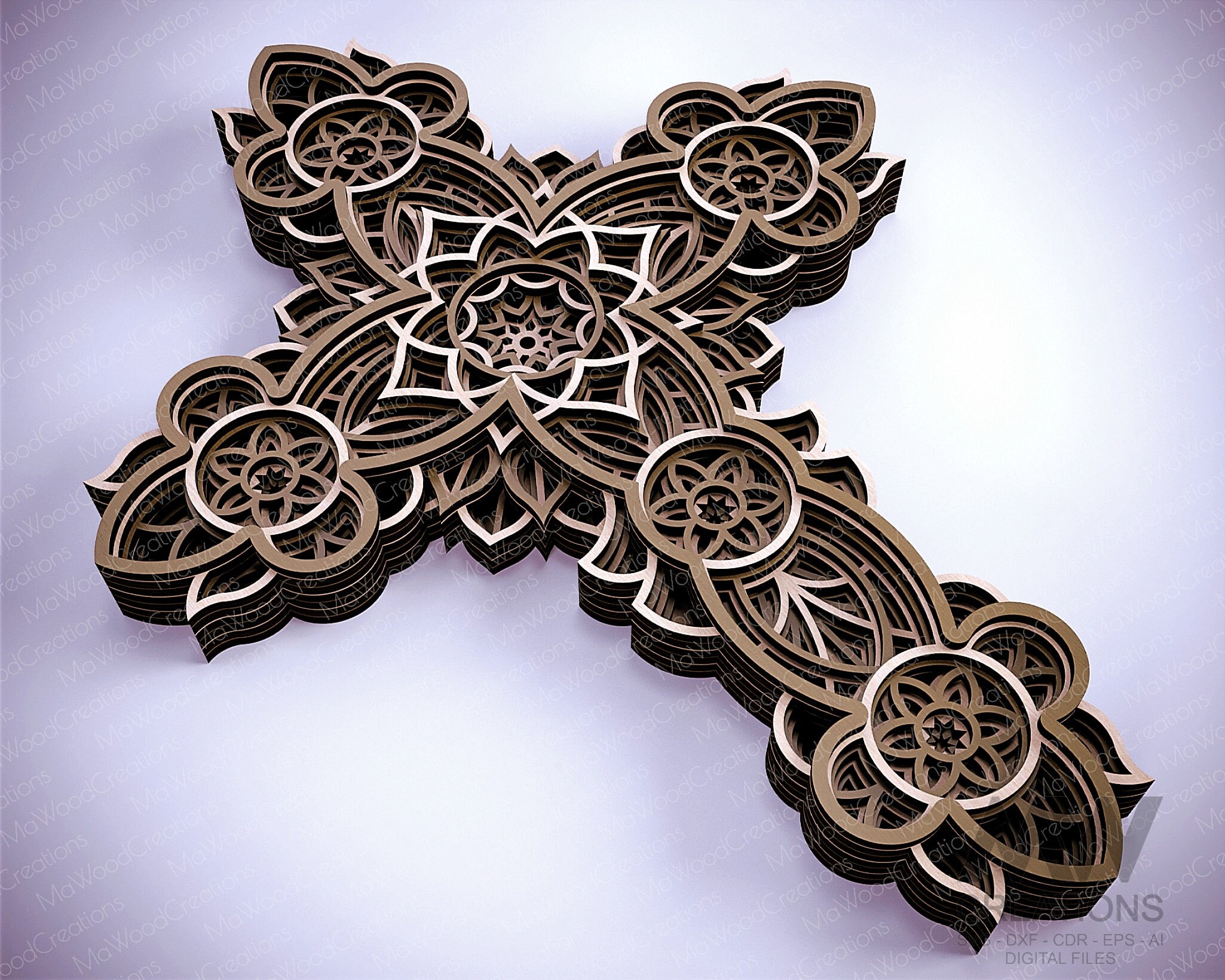 Multi Layer Cross Laser Cut File 3d SVG Layered Cross 3d - Etsy UK