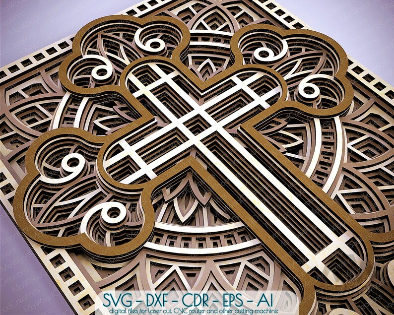 7 Layer Cross Laser Cut Cross SVG Dxf 3d Layer Cross Svg - Etsy UK